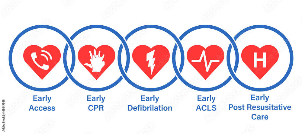 CPR Steps Chain Of Survival Design Clipart Image Stock Vektorgrafik cpr-steps-chain-of-survival-design-clipart-image-stock-vektorgrafik