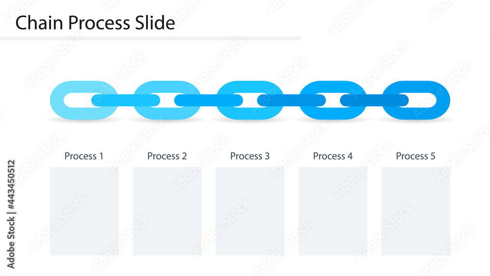 Chain Process slide template. Clipart image Stock Vector | Adobe Stock