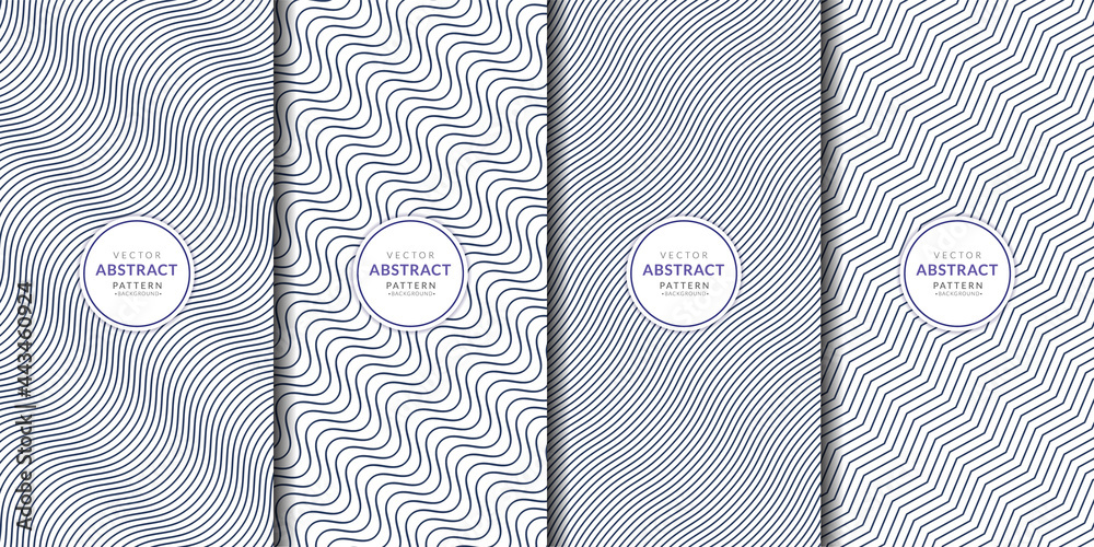 Blue wavy lines pattern collection. Vector wavy line patterns set. Wavy ...