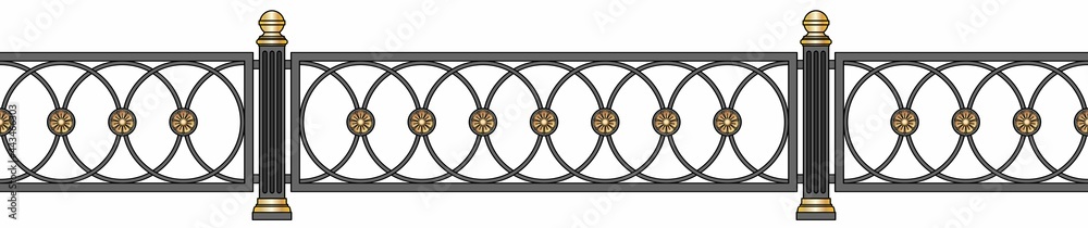 Iron railings. Metal work. Gold decor. landscape design. Handrails ...
