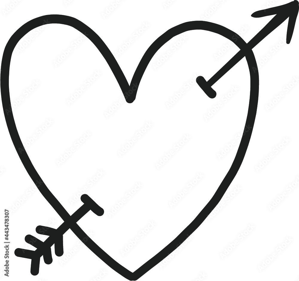 set svg heart, svg sketch heart, silhouette, simple hearts, svg ...