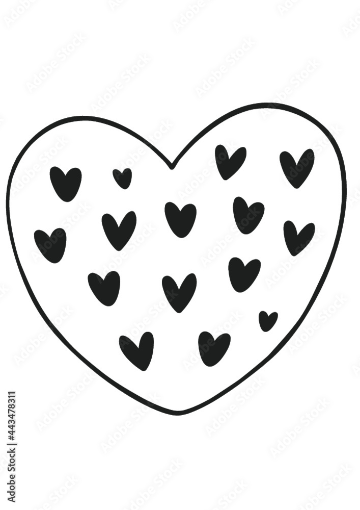 set svg heart, svg sketch heart, silhouette, simple hearts, svg ...