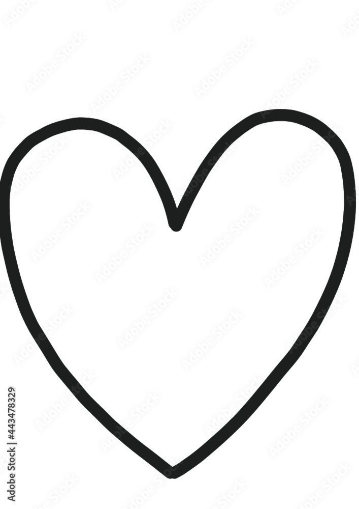 Vecteur Stock set svg heart, svg sketch heart, silhouette, simple ...
