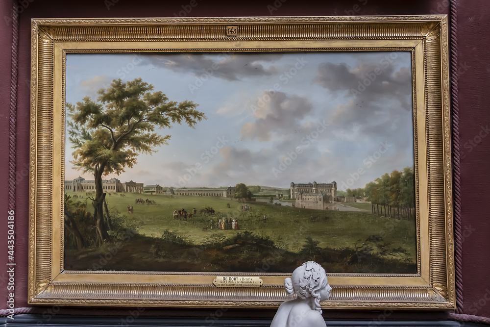 Interior of famous Chateau de Chantilly (Chantilly Castle, 1560) - a ...