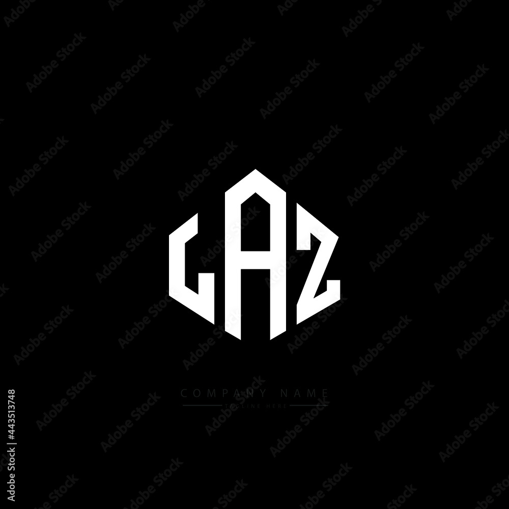LAZ letter logo design with polygon shape. LAZ polygon logo monogram ...