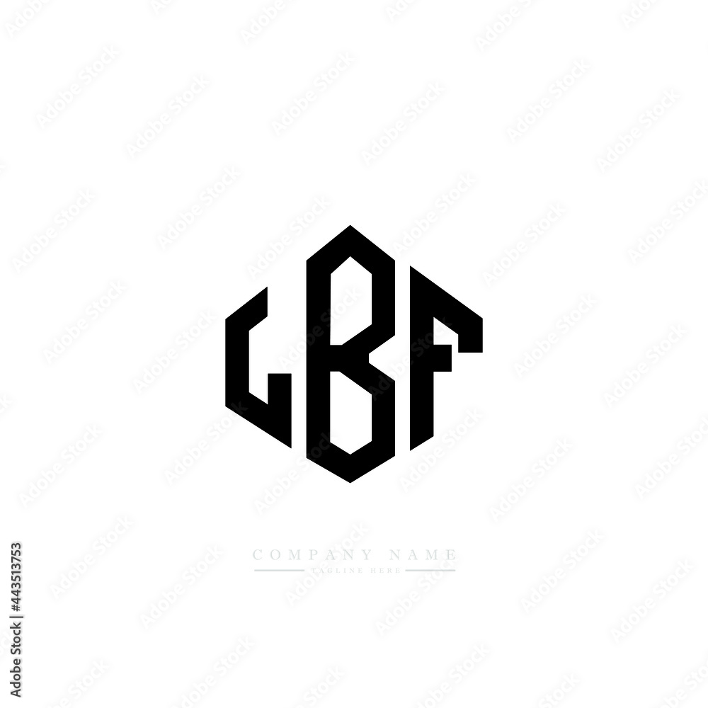 LBF letter logo design with polygon shape. LBF polygon logo monogram ...
