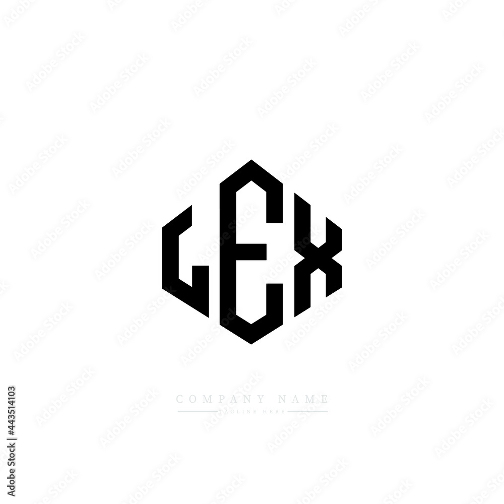 LEX letter logo design with polygon shape. LEX polygon logo monogram ...