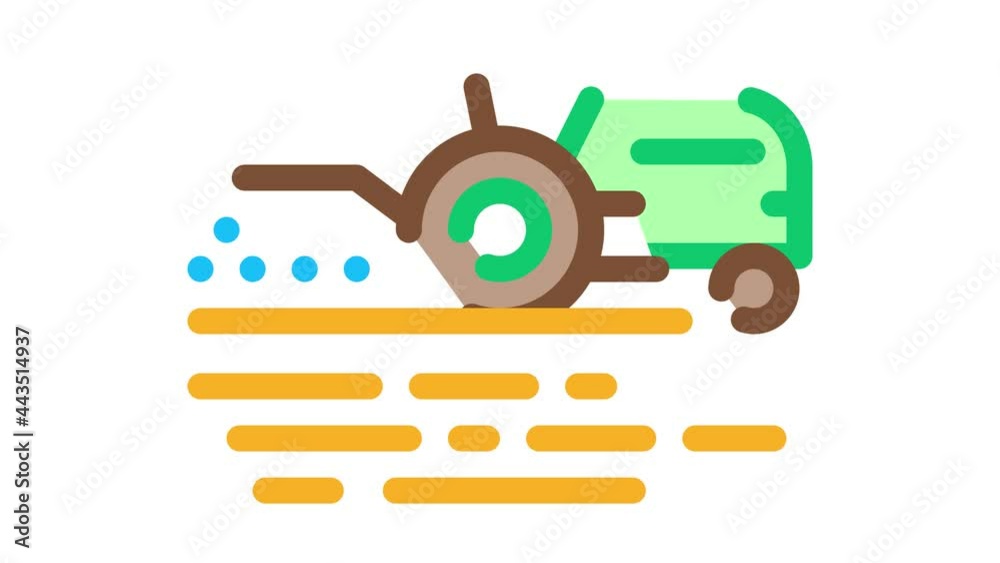 Tractor On Field Icon Animation. color Tractor On Field animated icon ...