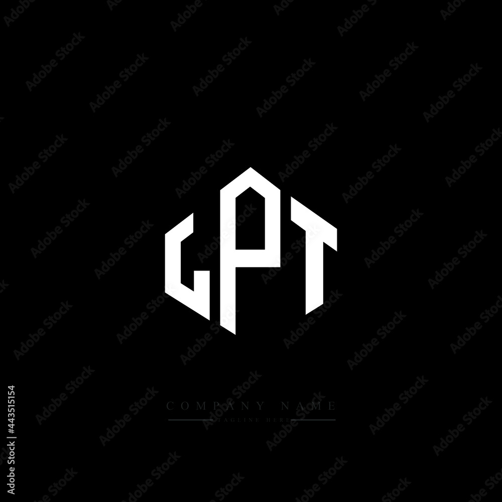LPT letter logo design with polygon shape. LPT polygon logo monogram ...