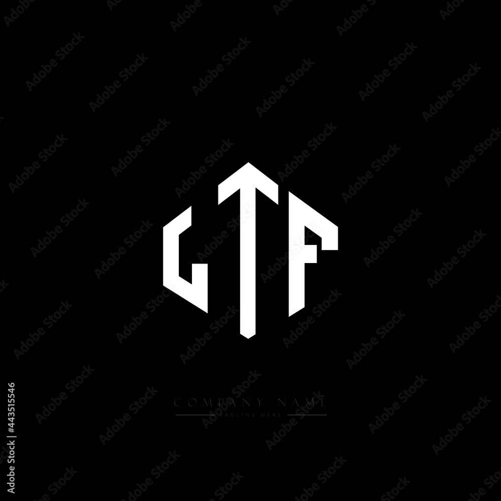 LTF letter logo design with polygon shape. LTF polygon logo monogram ...