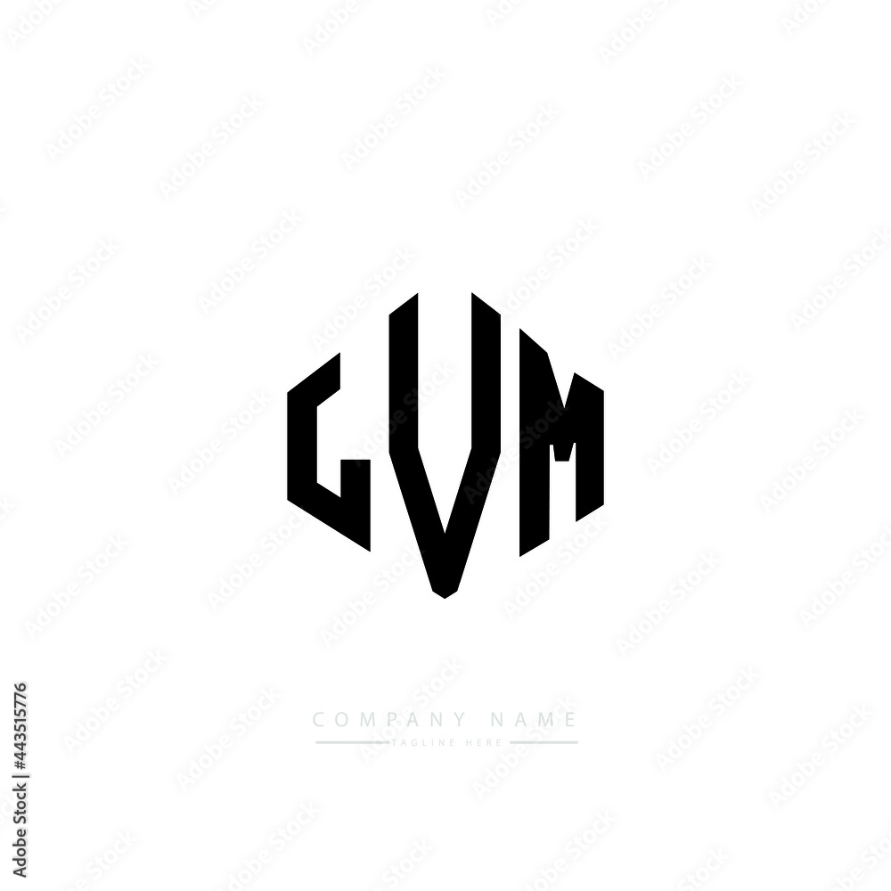LVM letter logo design with polygon shape. LVM polygon logo monogram ...