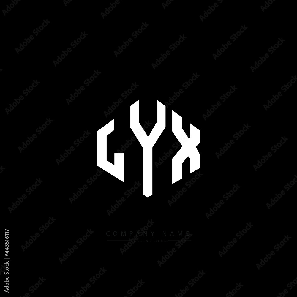 LYX letter logo design with polygon shape. LYX polygon logo monogram ...