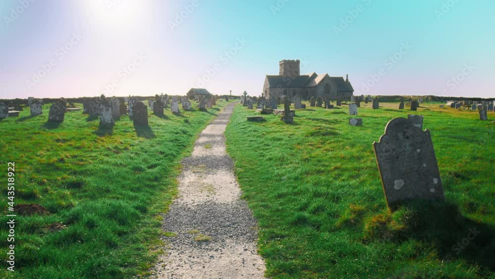 St Materiana's Church, Tintagel and old ancient cemetery in Cornwall ...