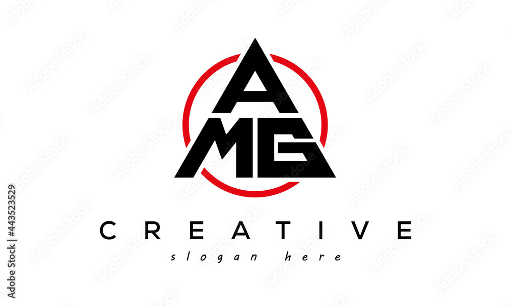 AMG triangle letter with circle logo Stock Vector | Adobe Stock