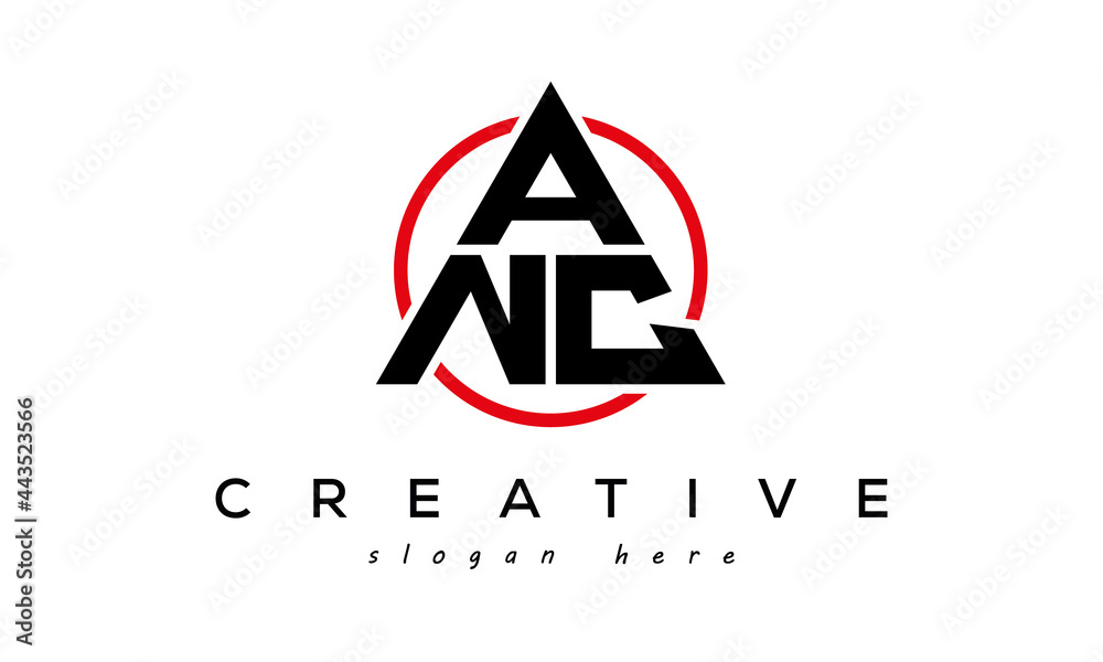 ANC triangle letter with circle logo Stock Vector | Adobe Stock