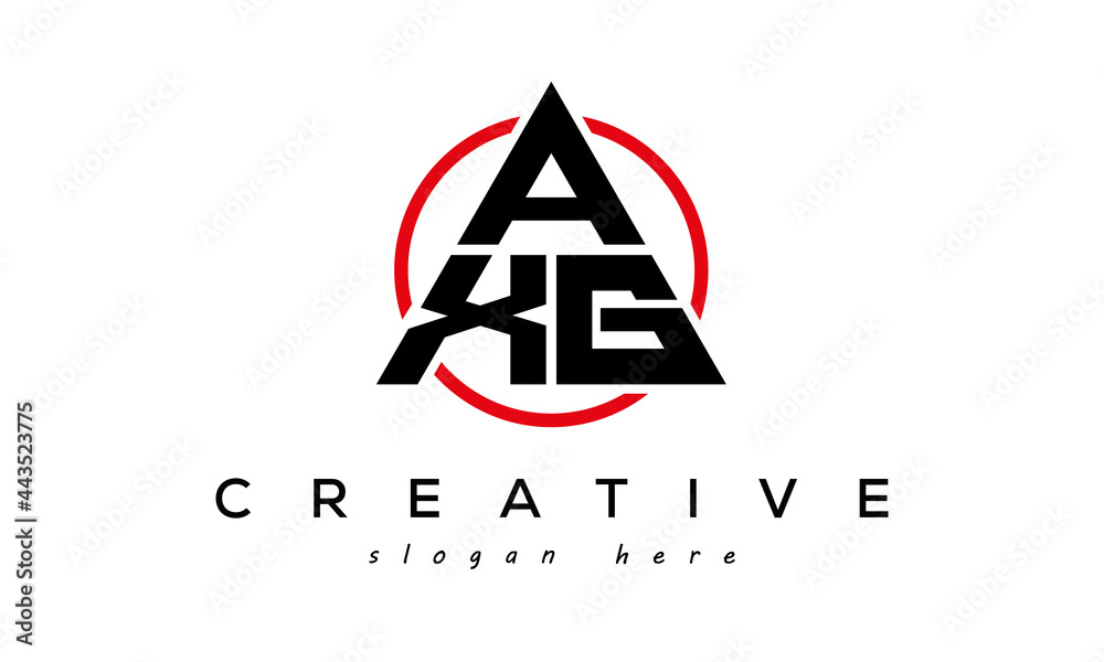 AXG triangle letter with circle logo Stock Vector | Adobe Stock