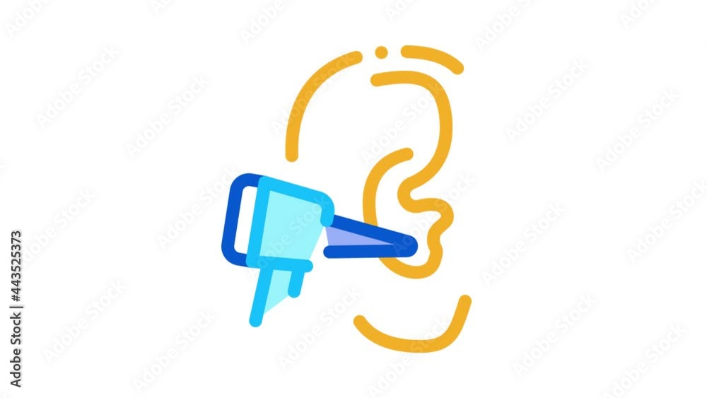 Ear Check Icon Animation. color Ear Check animated icon on white ...