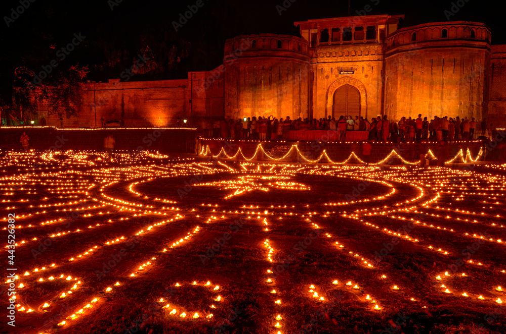 Deepotsav at Shaniwar Wada, Pune, Maharashtra, India. Stock Photo ...