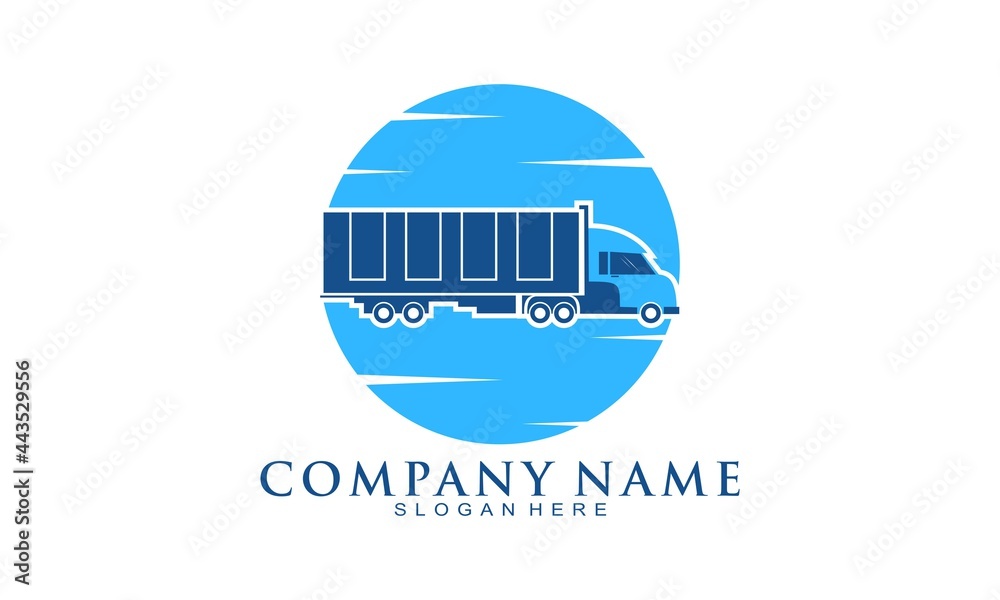 Blue sky container truck vector logo Stock Vector | Adobe Stock
