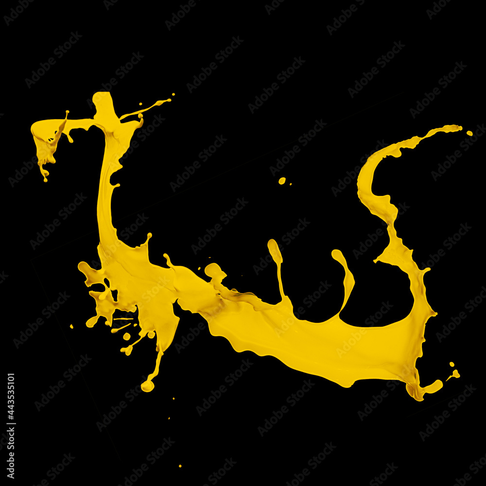 golden yellow paint splash on black background, Yellow Paint Splash ...
