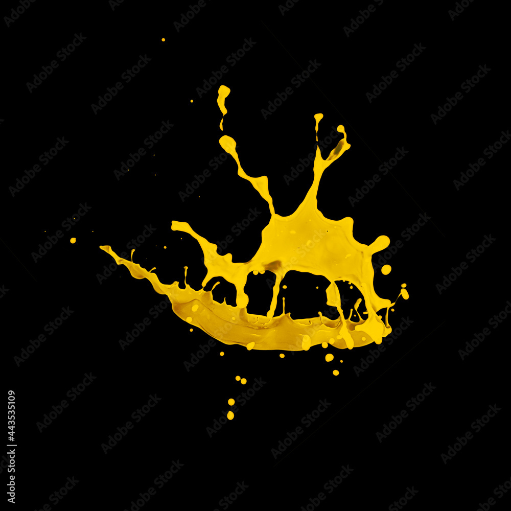 golden yellow paint splash on black background, Yellow Paint Splash ...