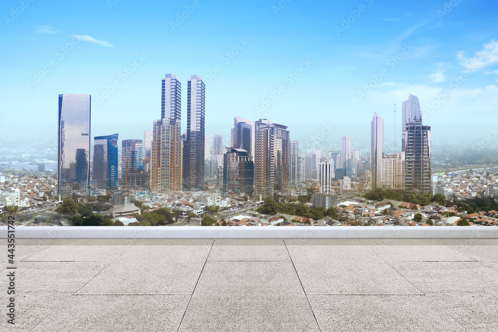 Rooftop view with modern cityscapes Stock Photo | Adobe Stock