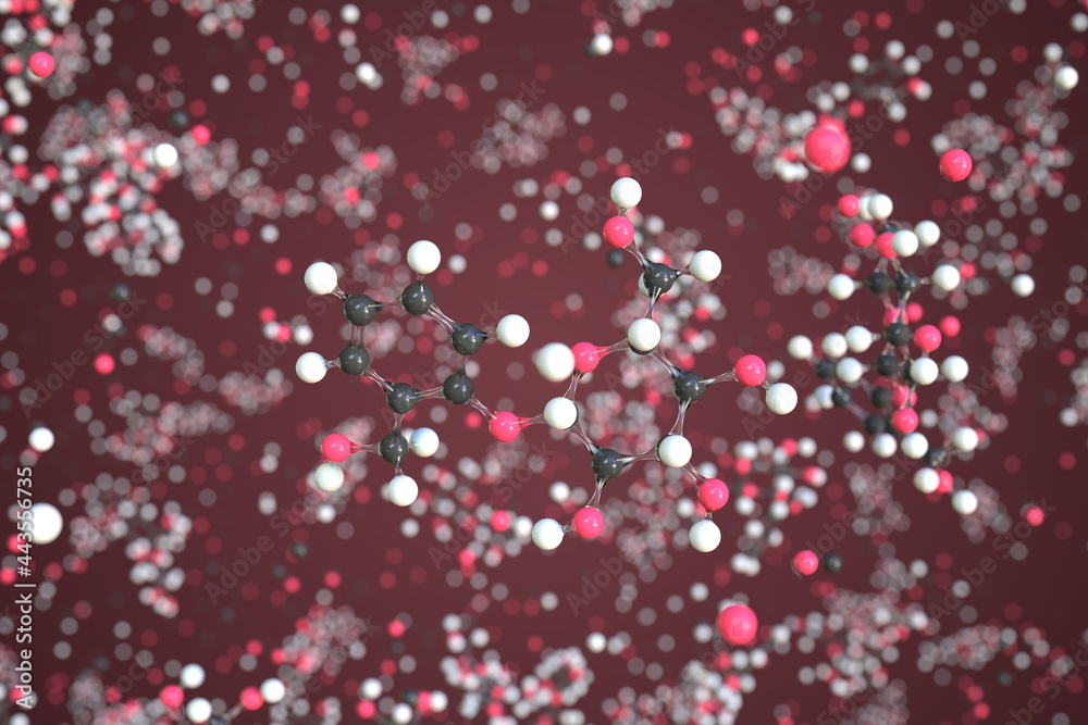 Molecule of salicin, conceptual molecular model. Scientific 3d ...