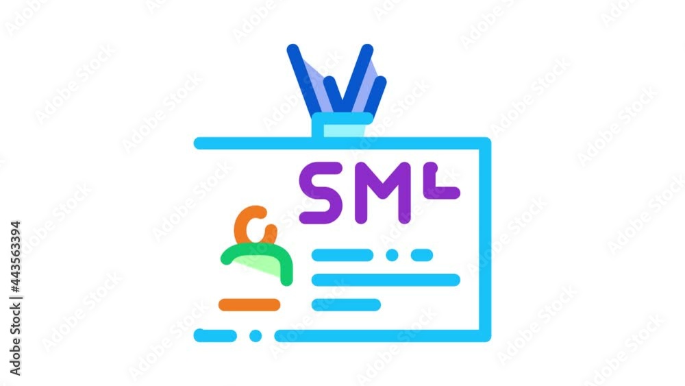 Sme Worker Badge With Photo Icon Animation. color Company Badge, Pass ...