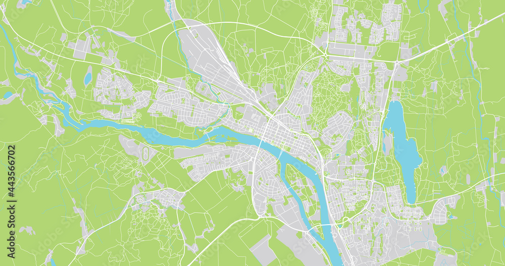 Urban vector city map of Umea, Sweden, Europe Stock Vector | Adobe Stock