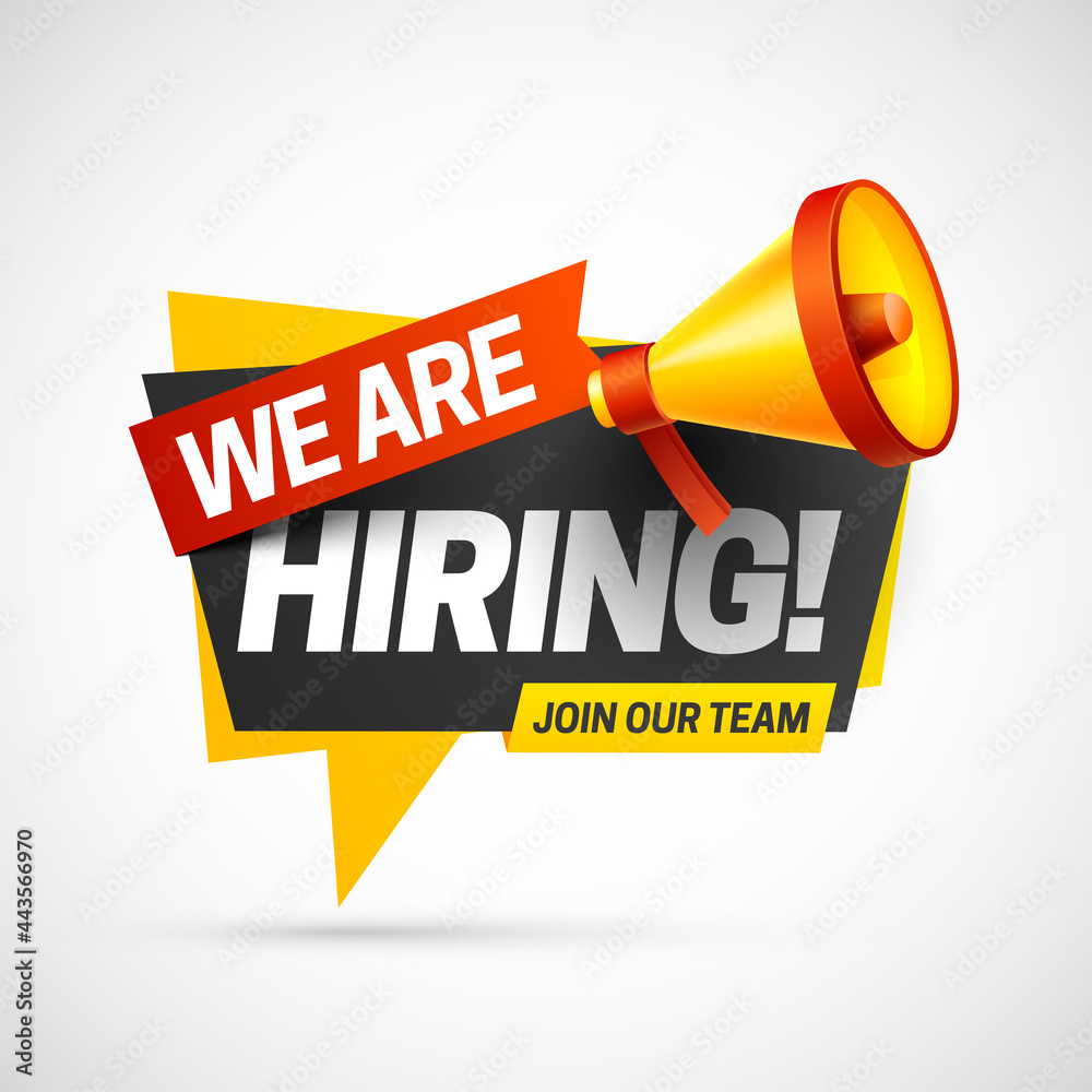 Hiring recruitment open vacancy design info label template. We are ... Hiring recruitment open vacancy design info label template. We are ...