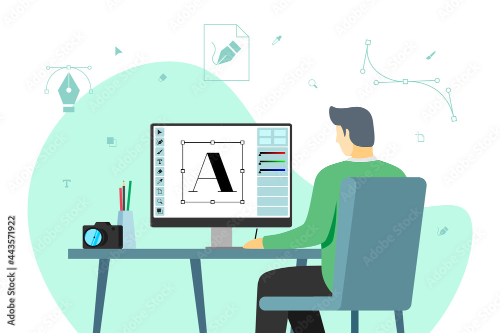 Computer Graphic Designer At Work