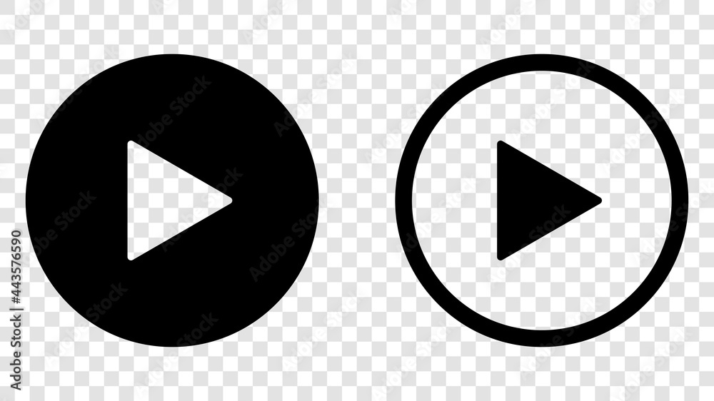 Play button icons on transparent backdrop. Line art style Stock Vector ...