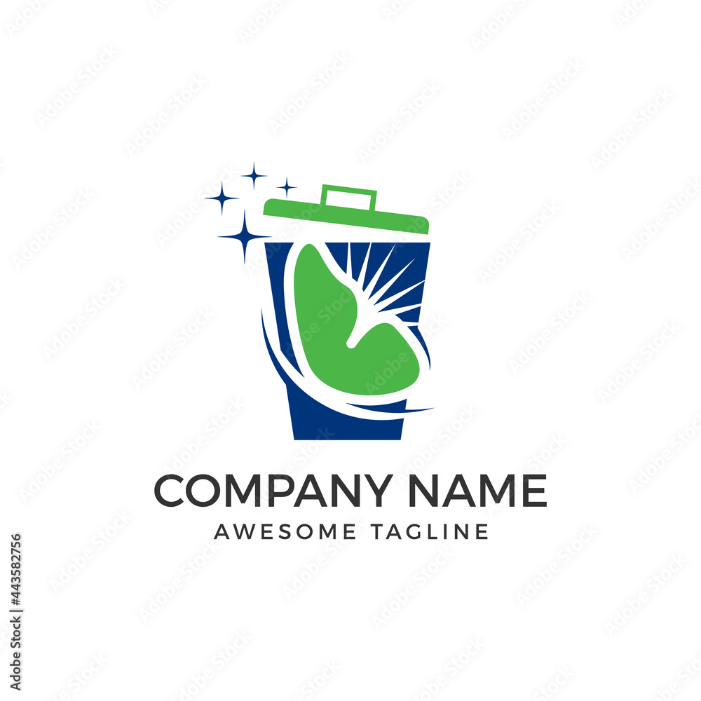 trash logo with butterfly isolated on white background from environment ...