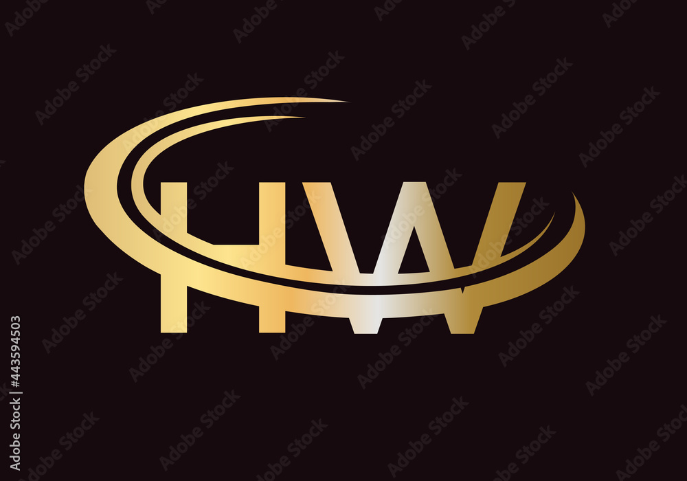 Initial Monogram Letter HW Logo Design Vector. HW logo design Stock ...