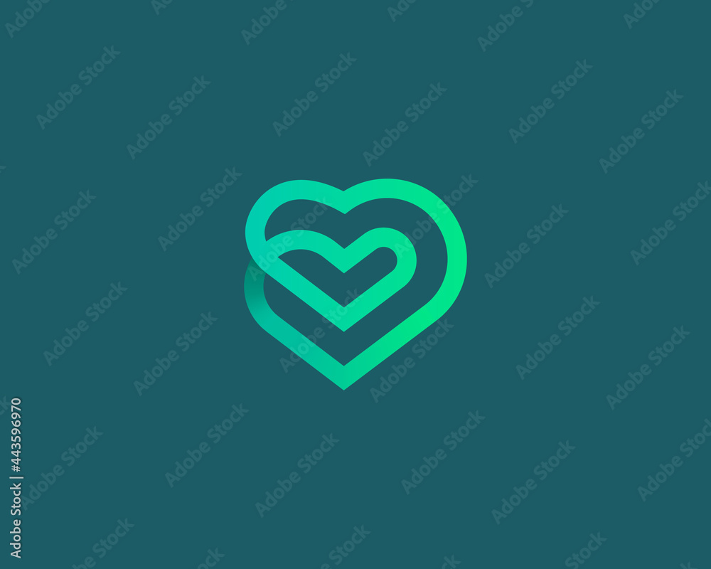 Vetor de Linear heart loop vector icon logo design. Valentines day ...