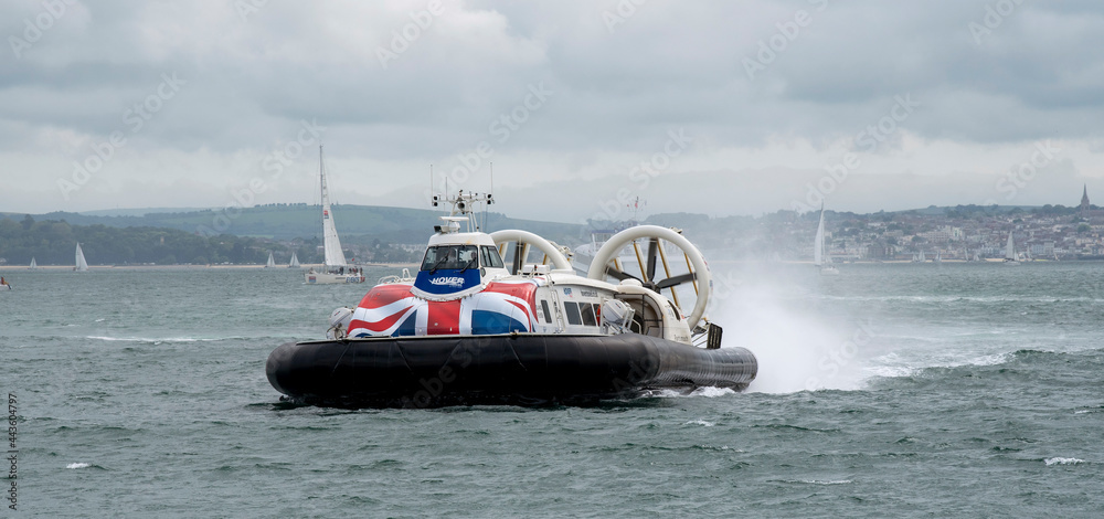 Southsea, Portsmouth, England, UK. July 2021. Passenger hovercraft ...