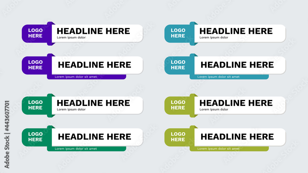Vector video headline title or television news bar design template ...