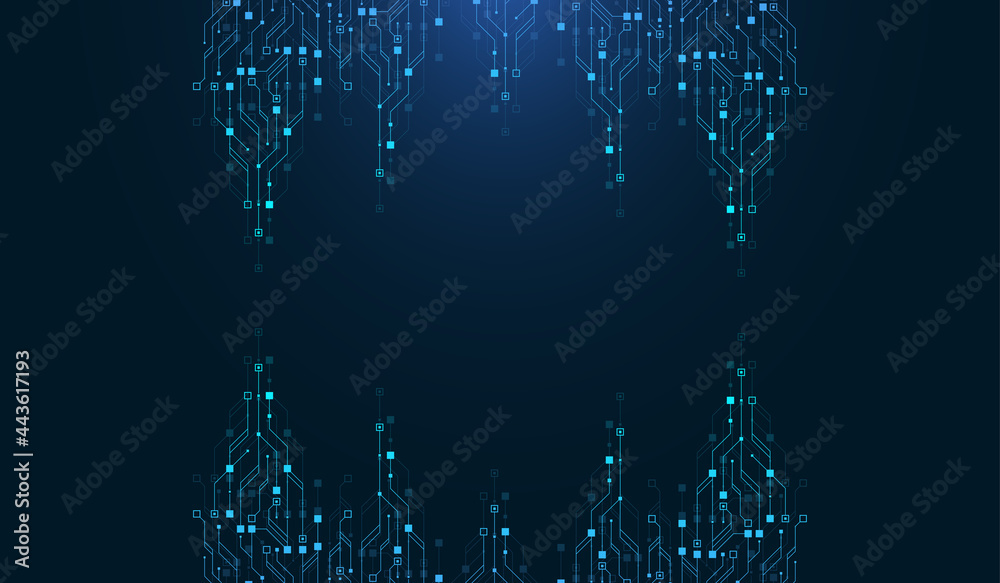 Modern technology circuit board texture background design. Quantum ...