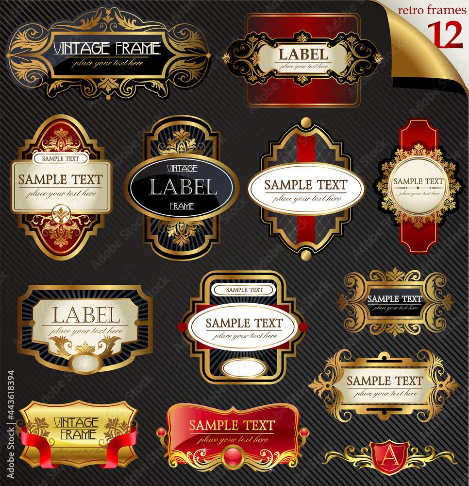 Vector frames and ornamental labels set. Easy to scale and edit. All ...