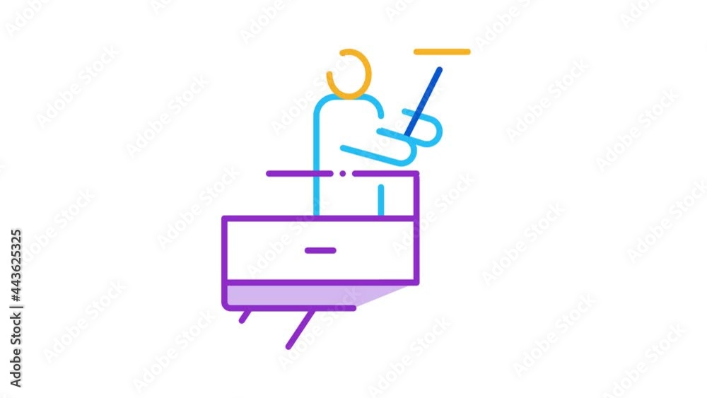 Window Washer Icon Animation. color Window Washer animated icon on ...