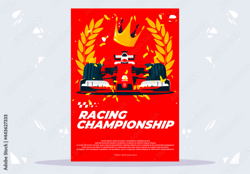 Vector illustration of a poster template and a flyer for a sports car ...