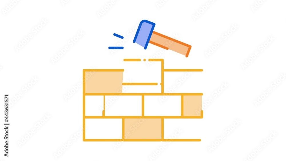 Installing Brick Icon Animation. color Installing Brick animated icon ...