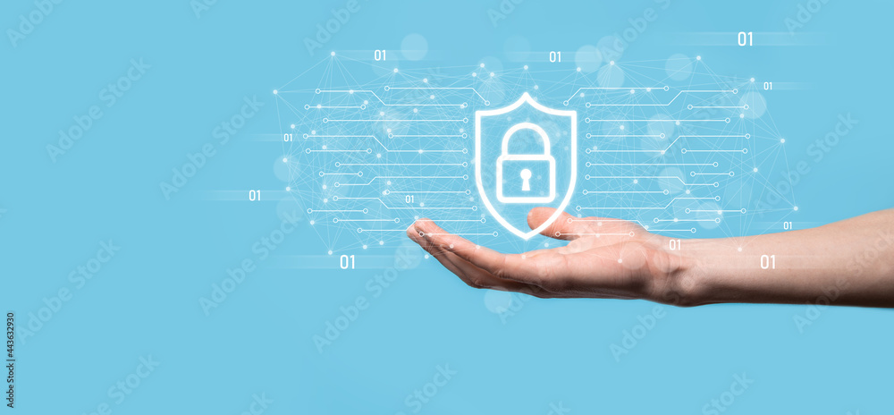 Protection network security computer and safe your data concept ...