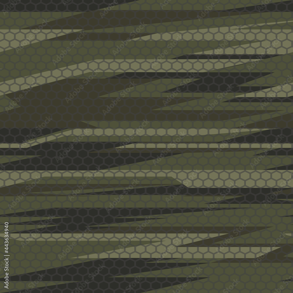 Camouflage seamless geometric pattern. Abstract camo from lines and ...