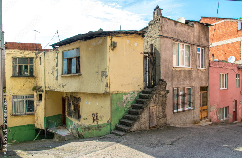 Old crumbling buildings in the slums of Ankara, Turkey Stock Photo ...