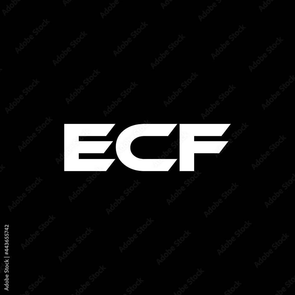 Ecf Letter Logo Design With Black Background In Illustrator Vector Logo Modern Alphabet Font