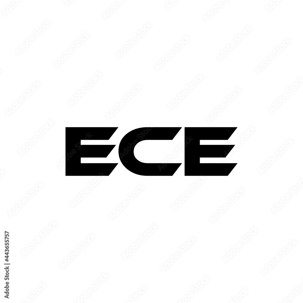 ECE letter logo design with white background in illustrator, vector ...