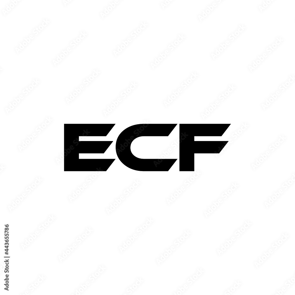 ECF letter logo design with white background in illustrator, vector ...