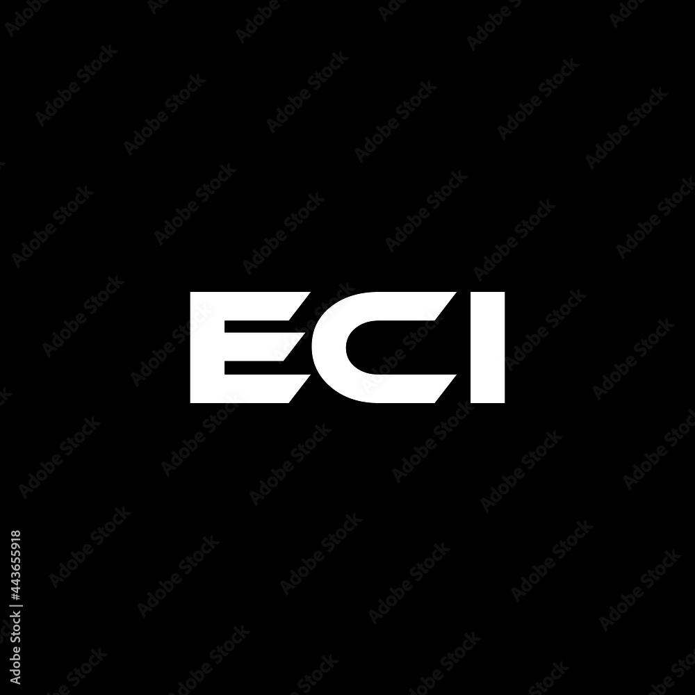 ECI letter logo design with black background in illustrator, vector ...