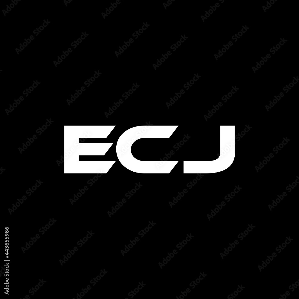 ECJ letter logo design with black background in illustrator, vector ...